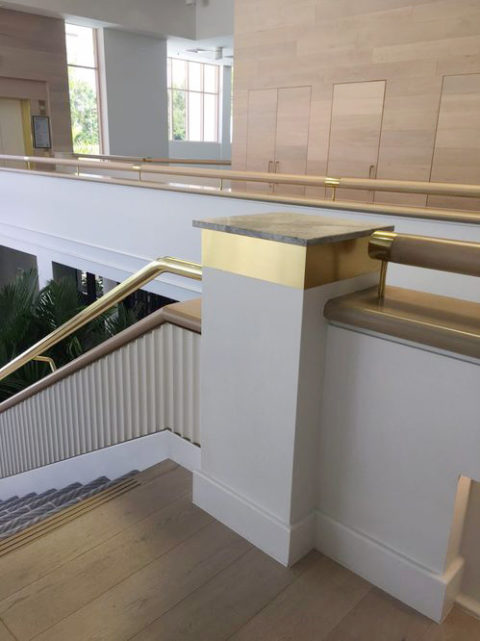 Chemetal 910 Satin Gold Aluminum - Sheraton Mirage banister - Chemetal